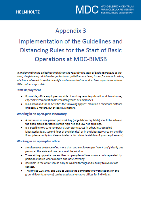 Basic Operation Guidelines & Hygiene Concept, Guidelines for External ...