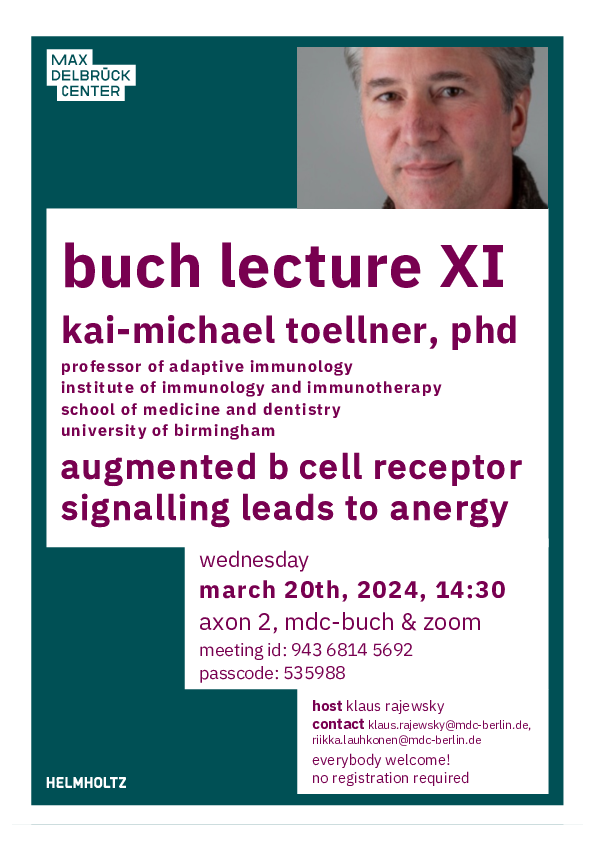 buch lecture XI - Kai-Michael Toellner | Max Delbrück Center