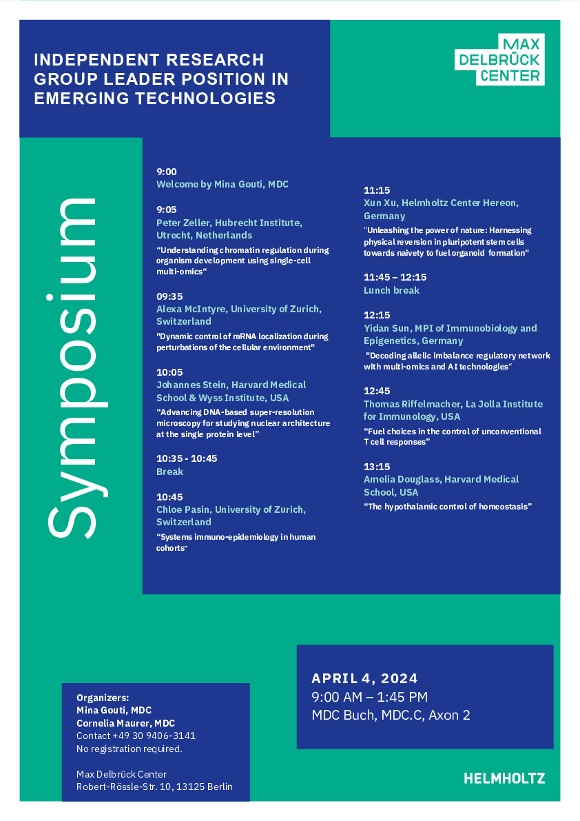 Independent Group Leader Position in Emerging Technologies | Max Delbrück Center