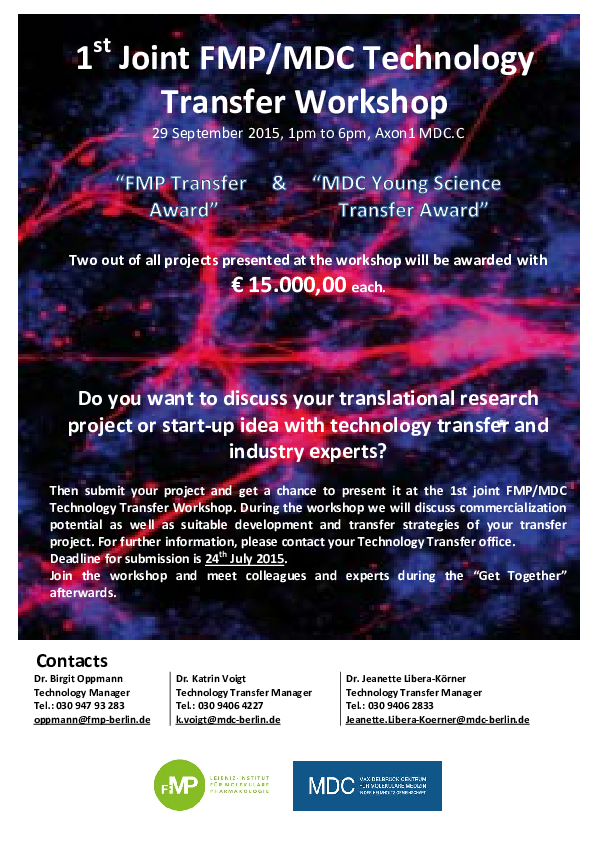 1st Joint FMP/MDC Technology Transfer Workshop | Max Delbrück Center